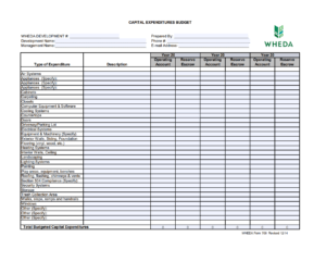 Capital Expenditure Budget Template | Free Excel Templates