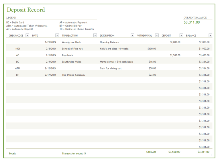 Deposit Record Templates | 16+ Free Docs, Xlsx & PDF Formats, Samples ...