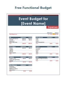 Free Functional Budget Template | Free Excel Templates