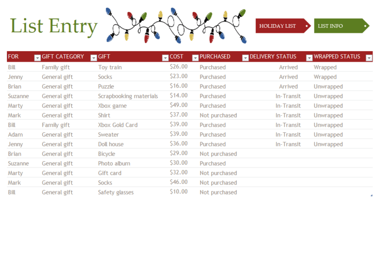 Holiday Shopping Budget Templates | 7+ Free Doc, Xlsx & PDF Formats ...