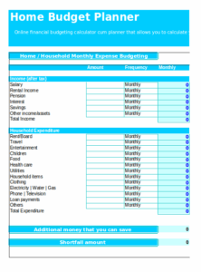 Monthly Home Budget Format | Free Excel Templates