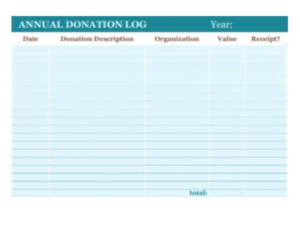 Annual Donation Log Example | Free Excel Templates