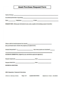 Asset Purchase Request Form | Free Excel Templates