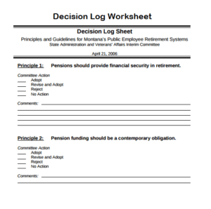 Decision Log Worksheet Template | Free Excel Templates