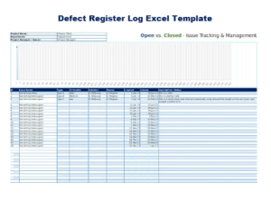 Defect Register Log Excel Template | Free Excel Templates