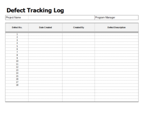 Defect Log Templates | 10+ Free Printable Word, Excel & PDF Formats ...