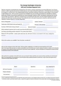 Gift Card Purchase Request Form | Free Excel Templates