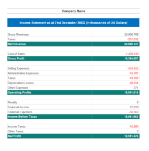 Income Statement Spreadsheet Template | Free Excel Templates