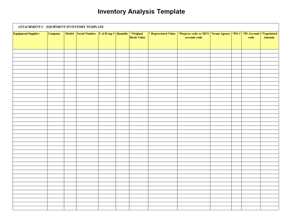 Inventory Analysis Template PDF | Free Excel Templates