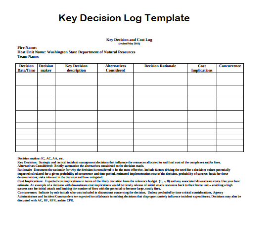 Key Decision Log Template | Free Excel Templates