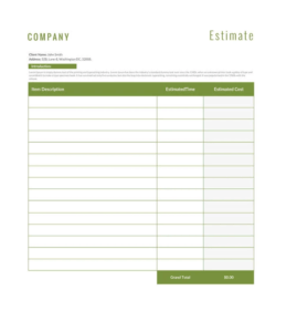 Landscaping Work Estimate Template | Free Excel Templates