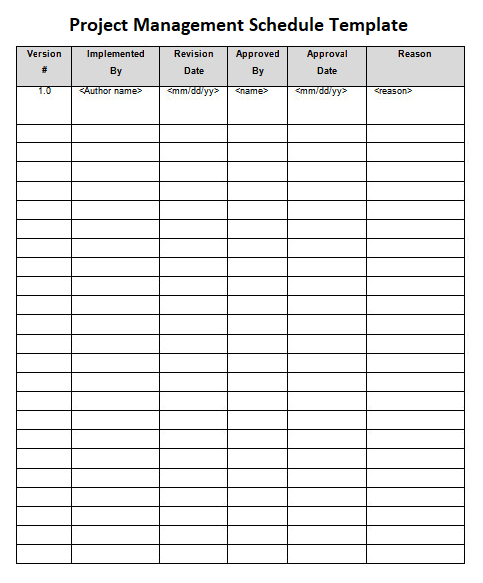 Project Management Schedule Template | Free Excel Templates