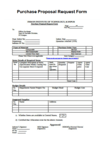 Purchase Proposal Request Form | Free Excel Templates