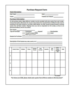 Purchase Request Form Sample | Free Excel Templates