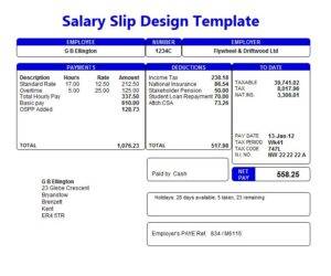 Salary Slip Design Template | Free Excel Templates