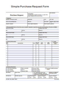 Simple Purchase Request Form | Free Excel Templates