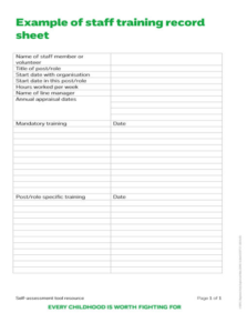 Staff Training Register Sheet Template | Free Excel Templates