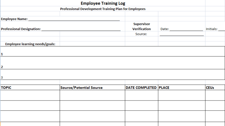 Employee Training Register Templates | 9+ Free Docs, Xlsx & PDF Formats ...