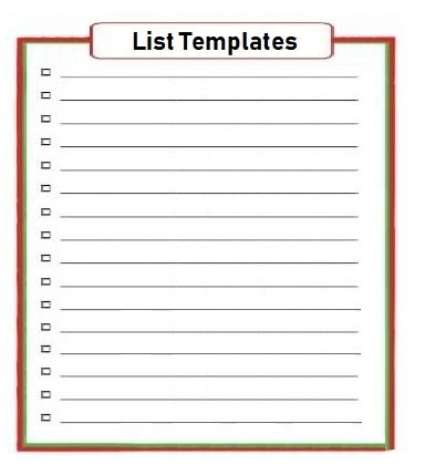 lists | Free Excel Templates