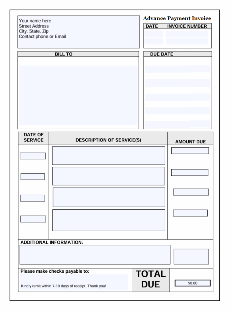Advance Payment Invoice Templates | 9+ Free Docs, Xlsx & PDF Samples ...