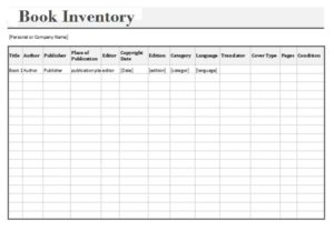 Blank Book Inventory Template | Free Excel Templates