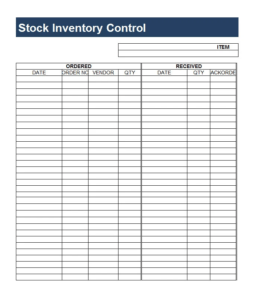 Inventory Control Sheet Templates | 14+ Free Xlsx, Docs & PDF Formats ...