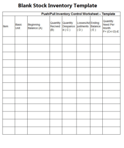 Blank Stock Inventory Template | Free Excel Templates