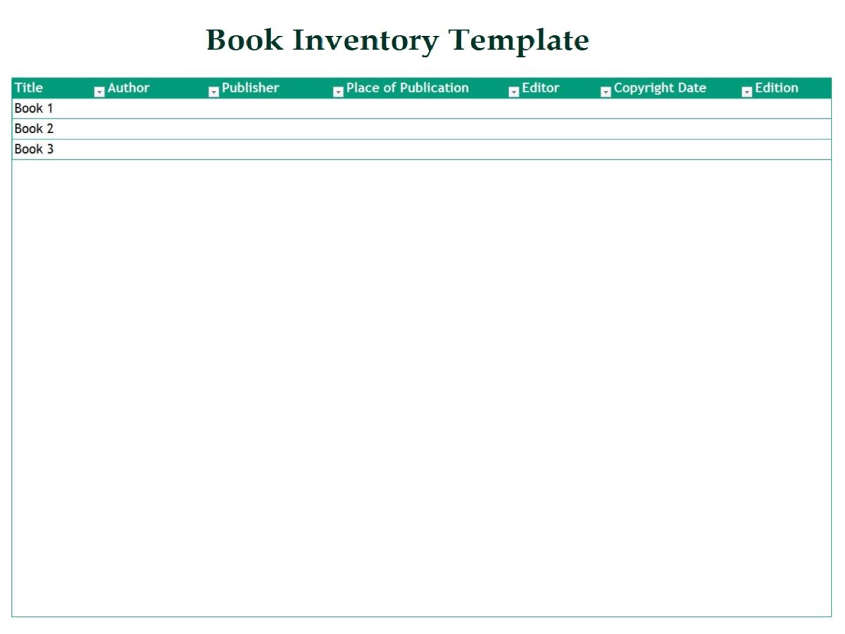 Book Inventory Template Excel | Free Excel Templates