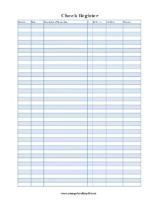 Checkbook Register Template PDF | Free Excel Templates