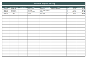 Checkbook Register Tracking Template | Free Excel Templates