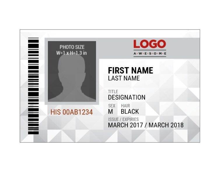 Desirable Employee Photo ID Badges Template | Free Excel Templates