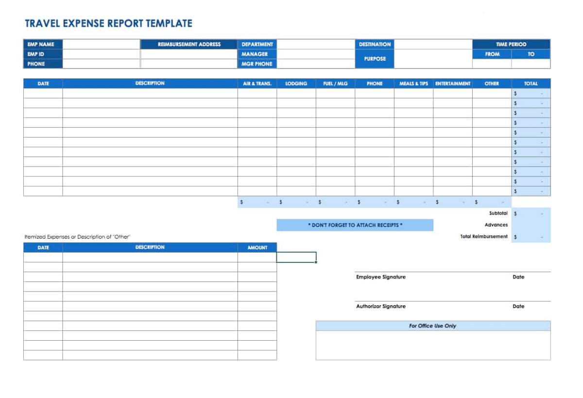 Employee Expense Report Template Excel | Free Excel Templates