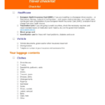 Travel Checklist Templates | 12+ Free Docs, Xlsx & PDF Formats, Samples ...