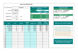 Baby Growth Chart Templates | 11+ Free Docs, Xlsx & PDF Formats ...