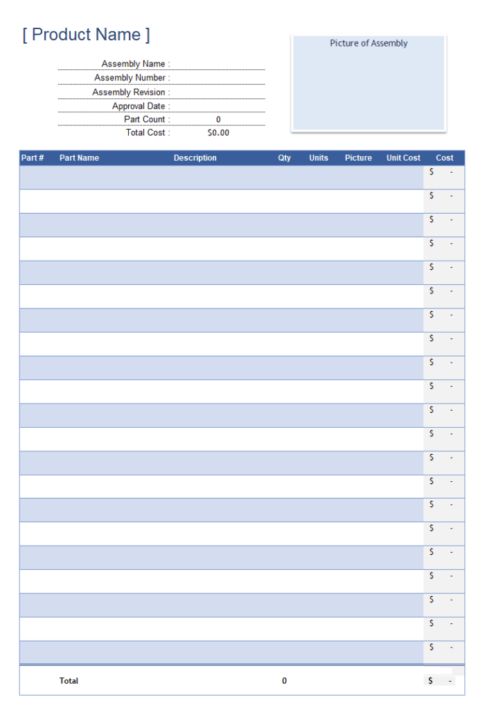 Bill of Material Invoice Templates | 6+ Free Xlsx, Docs & PDF Samples ...