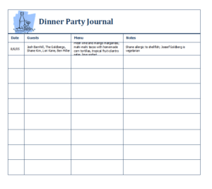 Free Dinner Party Template | Free Excel Templates