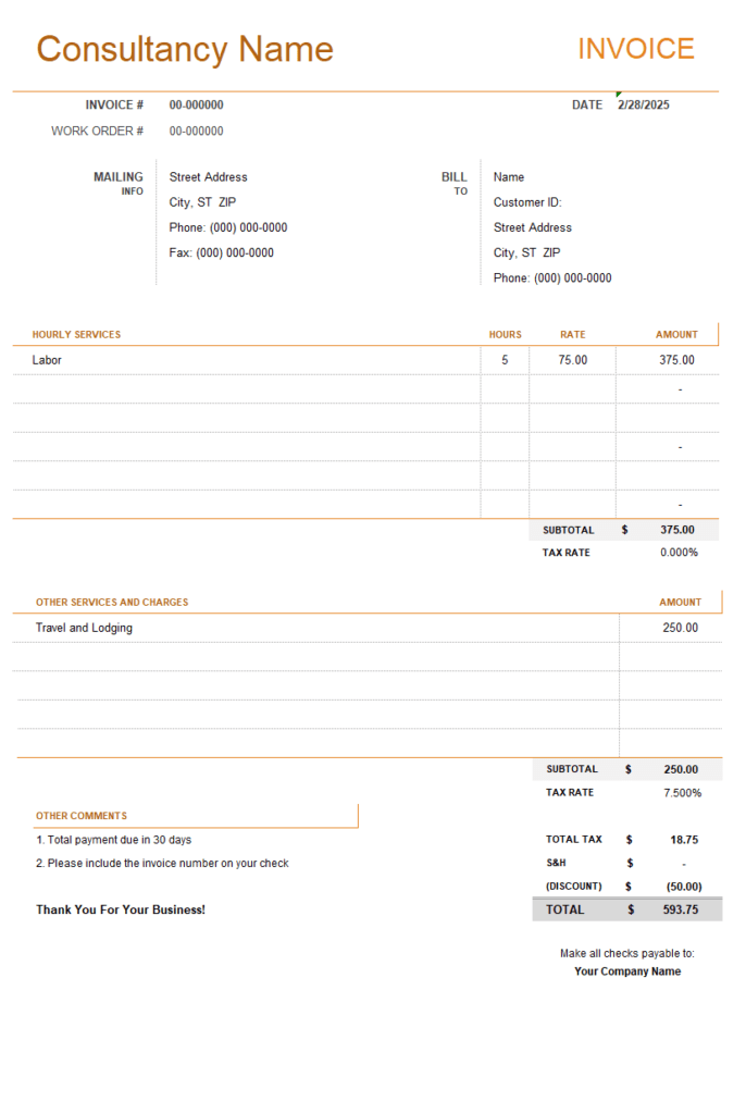 Doctor Invoice Templates | 13+ Free Printable Docs, Xlsx & PDF Formats ...
