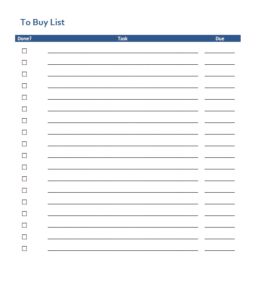 To Buy List Templates | 11+ Free Printable Docs, Xlsx & PDF Formats ...