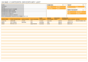 Home Moving Inventory List Template Excel | Free Excel Templates