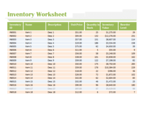 Inventory Worksheet Templates | 12+ Free Printable Xlsx, Docs & PDF ...