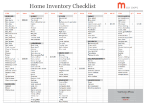 Moving Inventory Checklist Template | Free Excel Templates