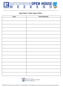Open House Visitor Form Template | Free Excel Templates