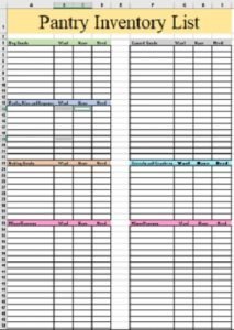 Pantry Inventory Template Excel | Free Excel Templates