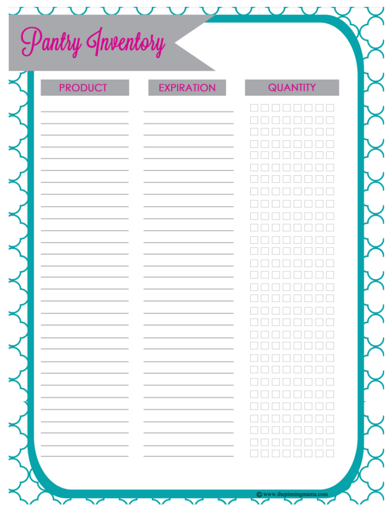 Pantry Inventory Worksheet Template | Free Excel Templates