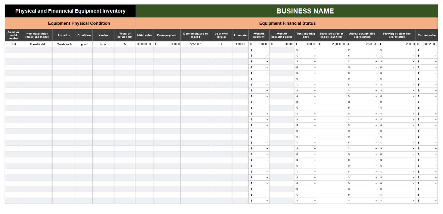 Equipment Inventory Templates | 15+ Free Xlsx, Docs & PDF Samples ...