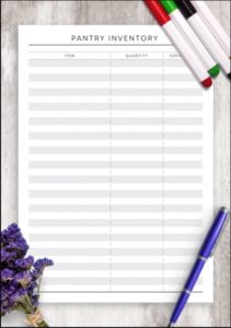 Printable Pantry Inventory Template | Free Excel Templates