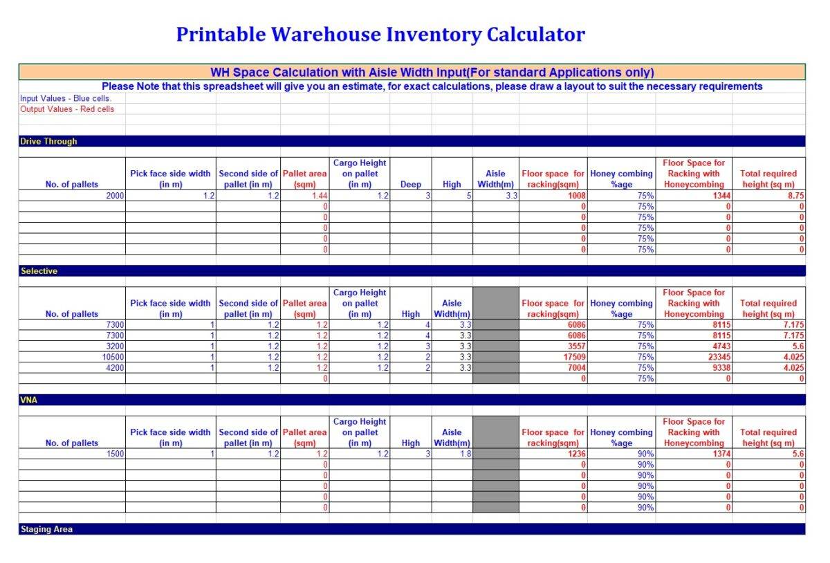 Warehouse Inventory Templates | 17+ Free Xlsx, Docs & PDF Formats ...