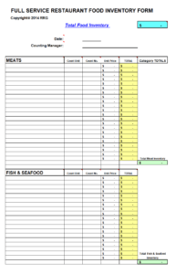 Restaurant Inventory Templates | 12+ Free Printable Docs, Xlsx & PDF ...