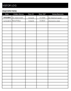 Office Visitor Form Templates | 13+ Free Docs, Xlsx & PDF Formats ...