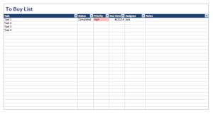 To Buy List Templates | 11+ Free Printable Docs, Xlsx & PDF Formats ...